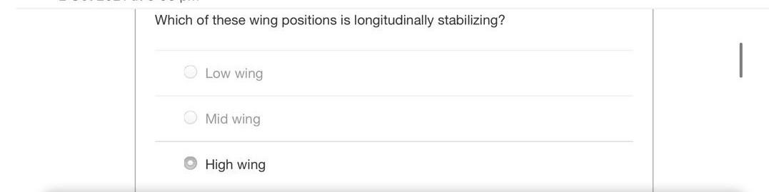 Solved Which of these wing positions is longitudinally | Chegg.com