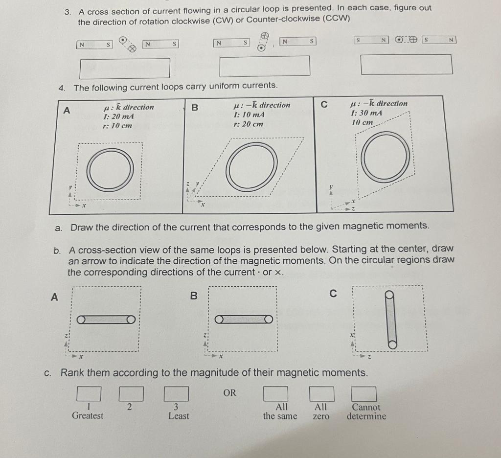 Solved 3. A cross section of current flowing in a circular | Chegg.com