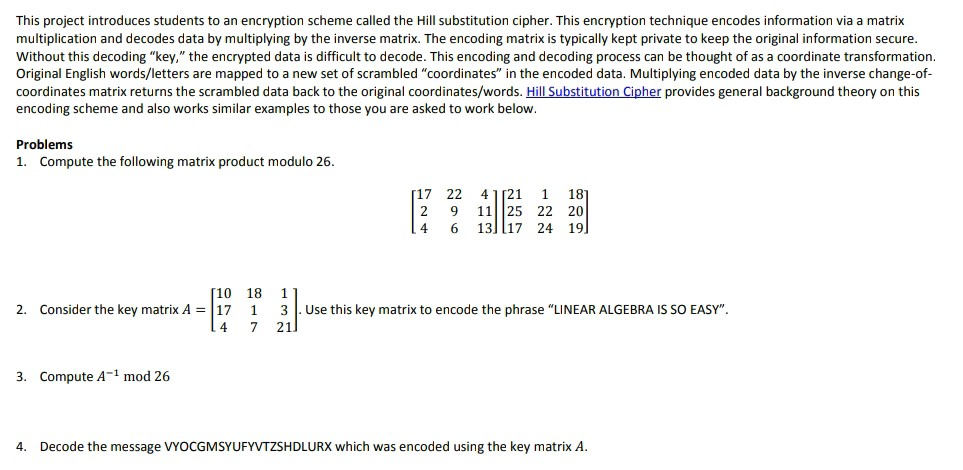 Solved This project introduces students to an encryption | Chegg.com