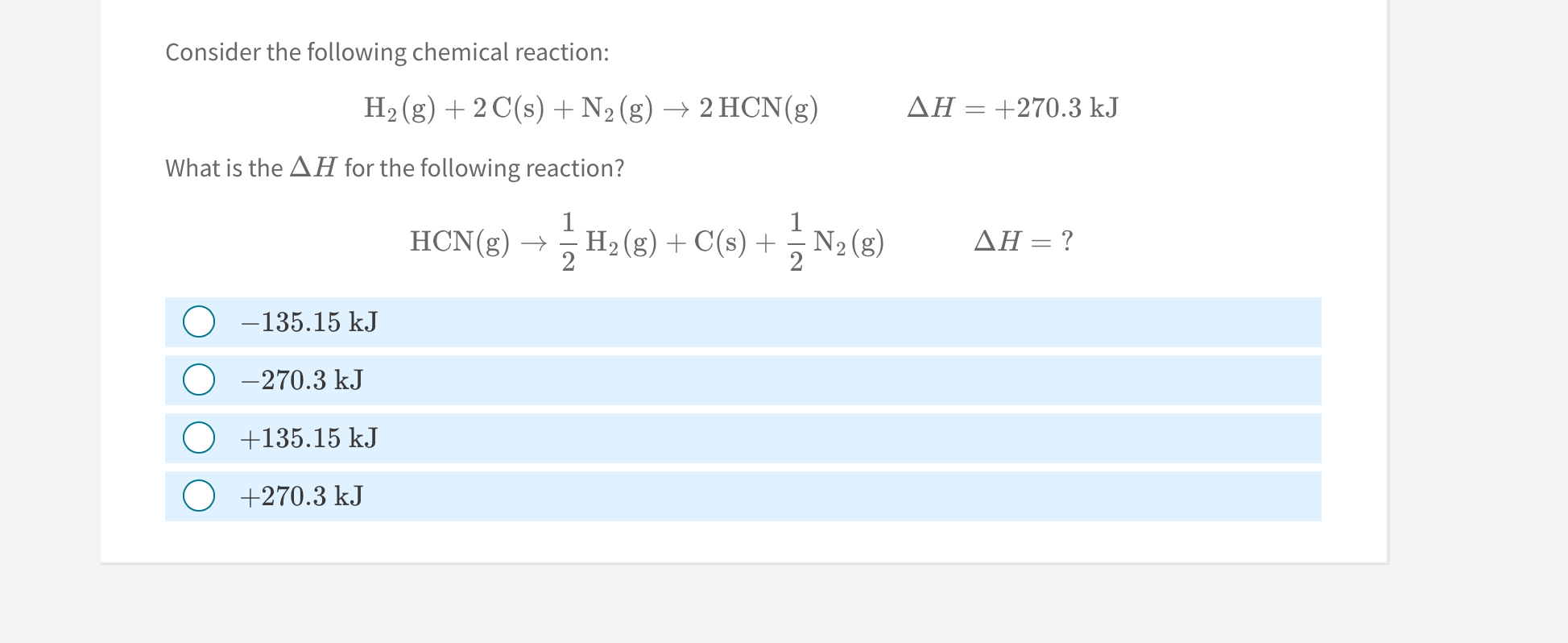 Solved Consider the following chemical | Chegg.com