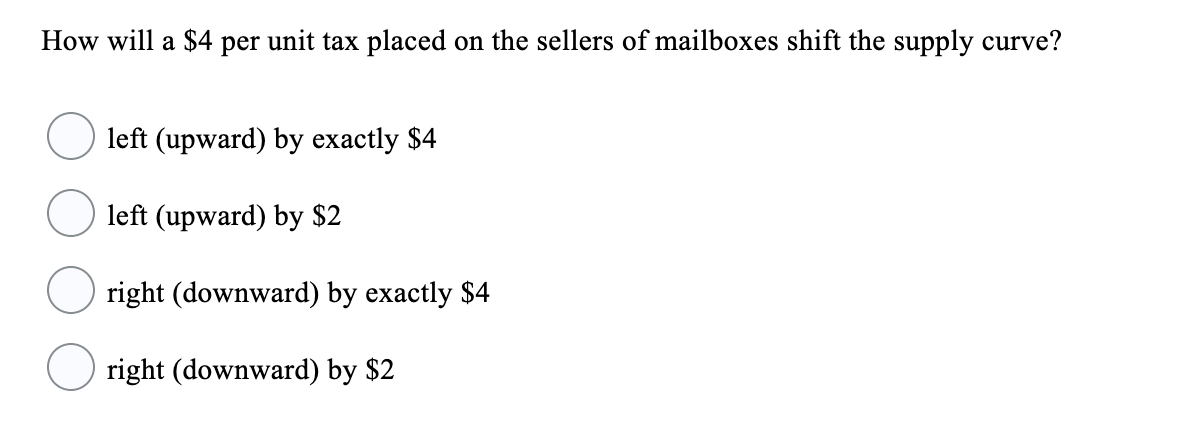 Solved How will a $4 per unit tax placed on the sellers of | Chegg.com