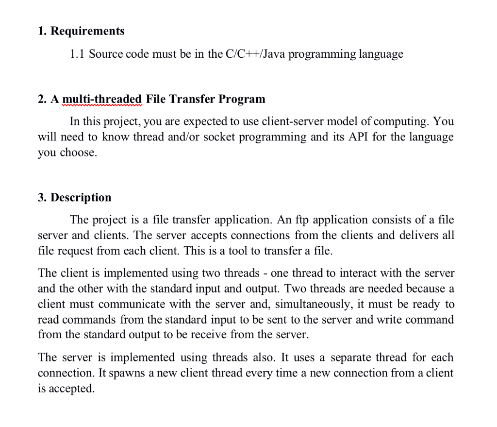 1. Requirements 1.1 Source code must be in the | Chegg.com