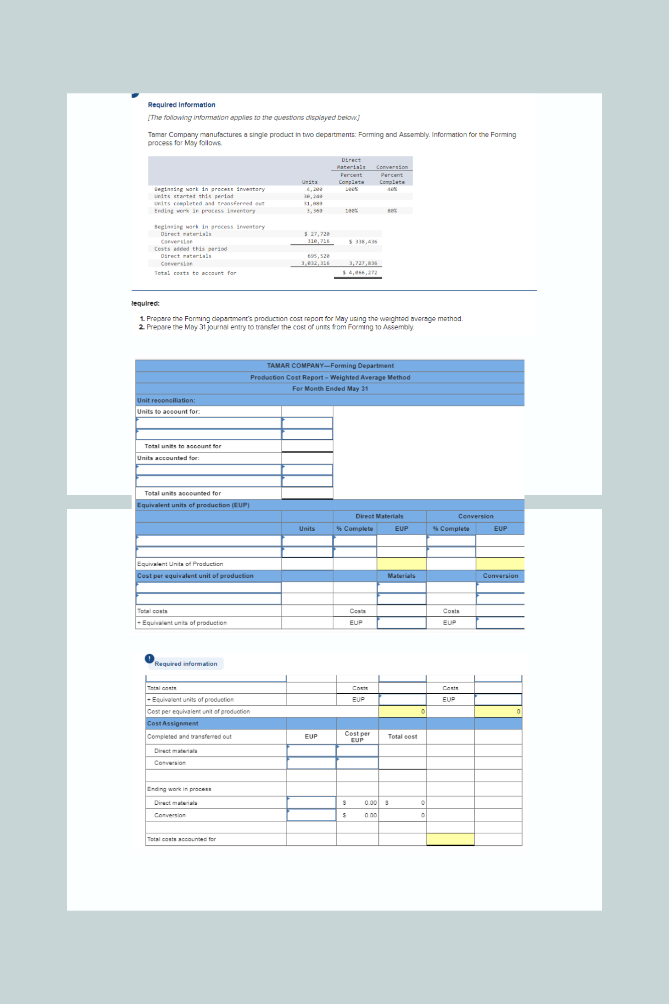 Solved Required Information[The following information | Chegg.com