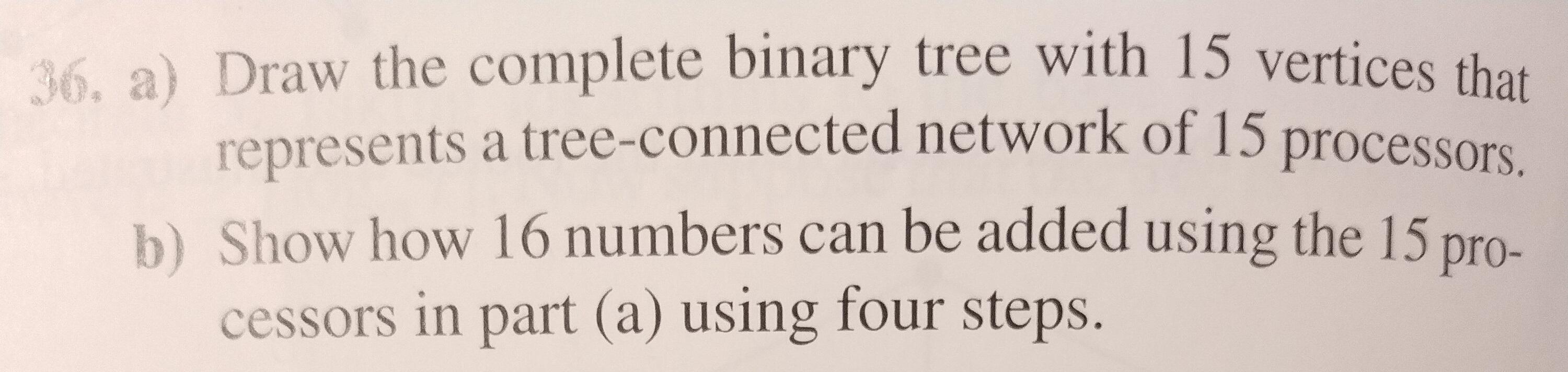 Solved 6 A Draw The Complete Binary Tree With 15 Vertices 