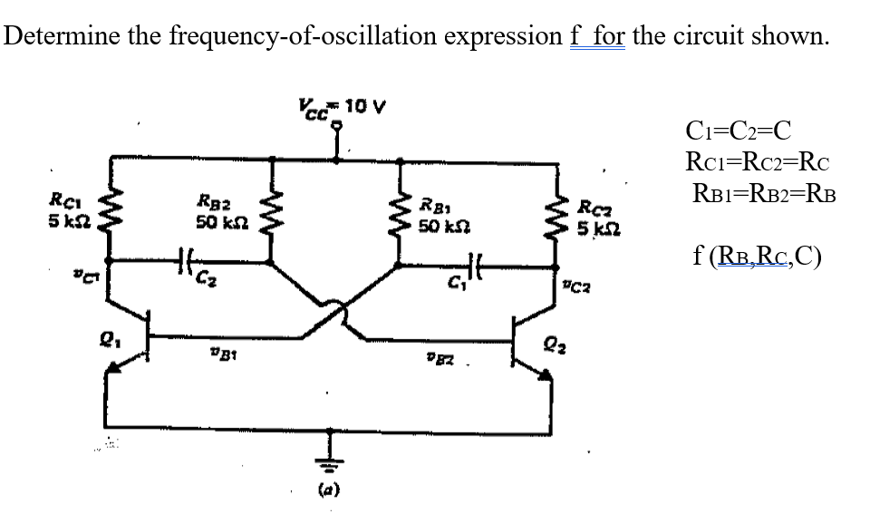 Solved Determine the frequency-of-oscillation expression f | Chegg.com
