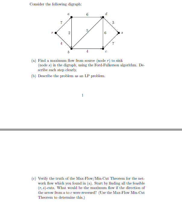 Solved Consider the following digraph: (a) Find a maximum | Chegg.com Solved Consider the following digraph: (a) Find a maximum | Chegg.com