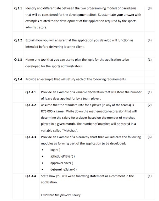 Solved Q.1.1 Identify and differentiate between the two | Chegg.com