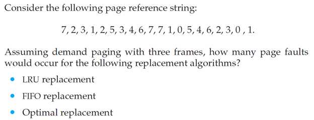 Solved Consider the following page reference string: | Chegg.com