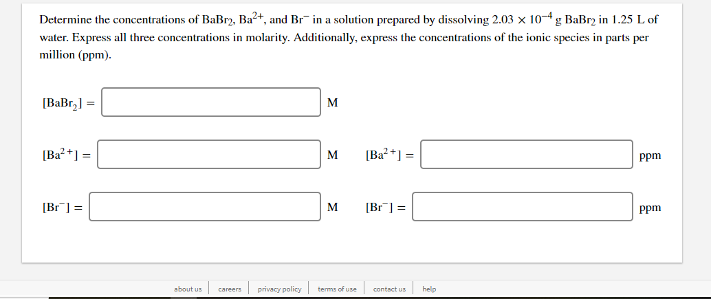 Solved Determine the concentrations of BaBr2, Ba2+, and Br− | Chegg.com