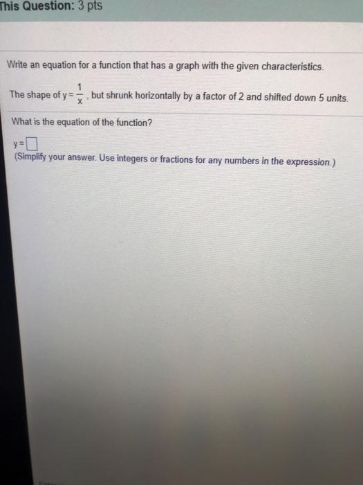 Solved This Question 3 Pts Write An Equation For A Function 4468