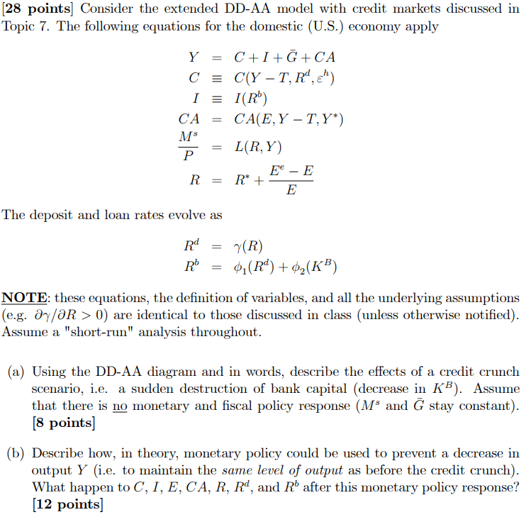 [28 points] Consider the extended DD-AA model with | Chegg.com