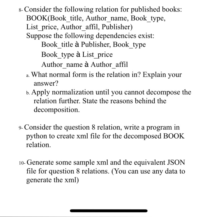 Solved s Consider the following relation for published | Chegg.com