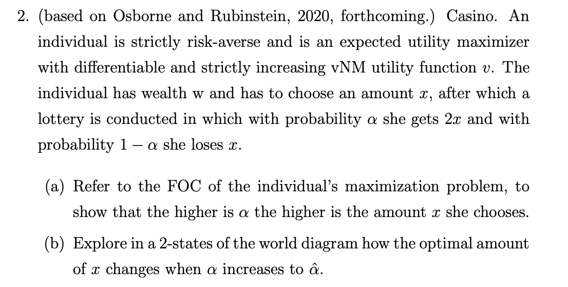 2. (based on Osborne and Rubinstein, 2020, | Chegg.com