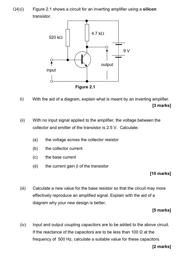 Solved Q4)(0) Figure 2.1 shows a circuit for an inverting | Chegg.com