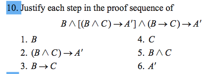 Solved 10. Justify each step in the proof sequence of | Chegg.com