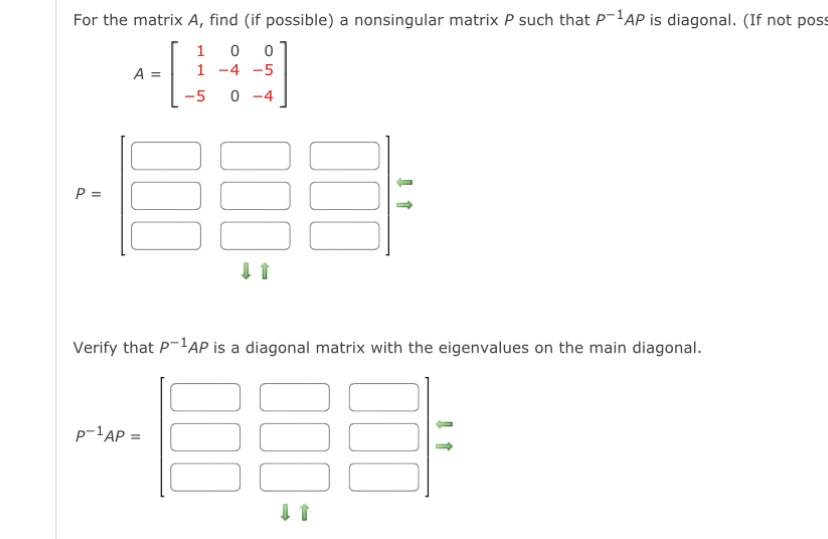 Solved For the matrix A, find (if possible) a nonsingular | Chegg.com