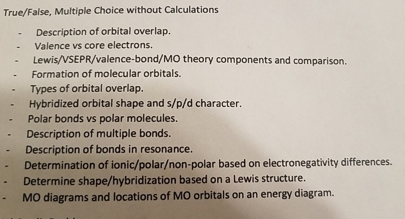 Solved True/False, Multiple Choice without Calculations - | Chegg.com