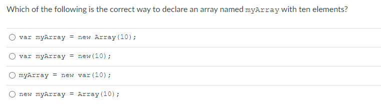 Solved Which of the following is the correct way to declare | Chegg.com
