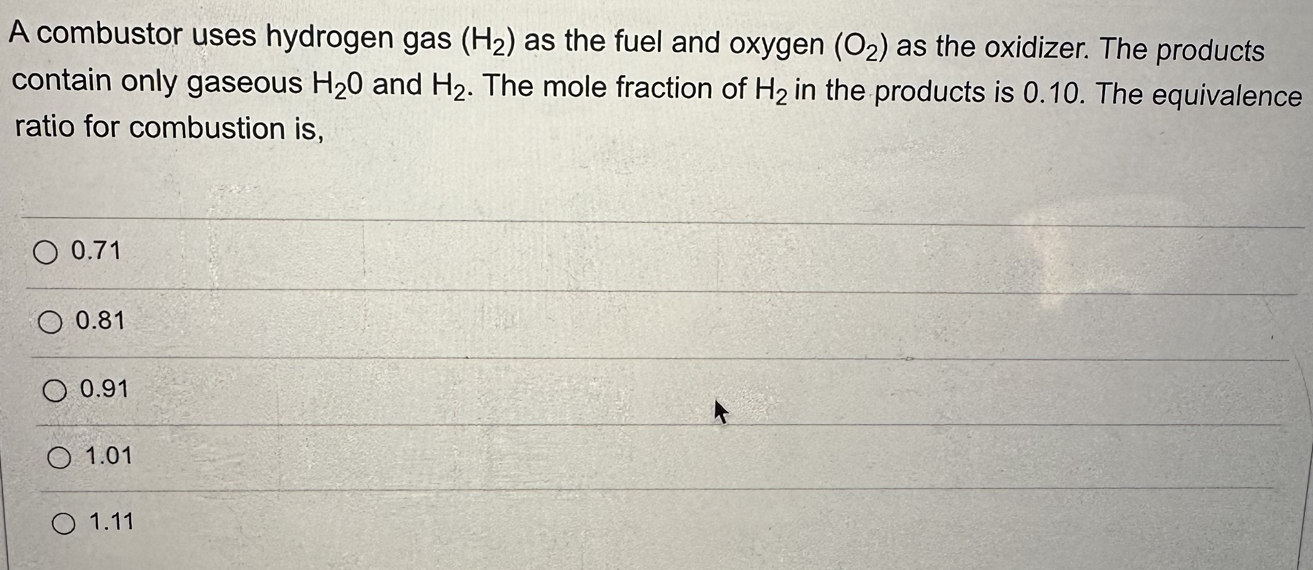 Solved A combustor uses hydrogen gas (H2) as the fuel and | Chegg.com