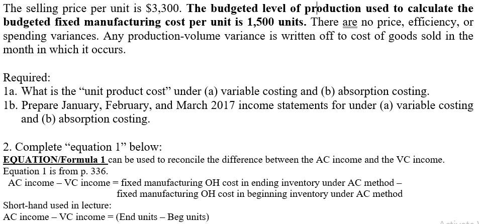 Solved Variable and absorption costing, explaining | Chegg.com