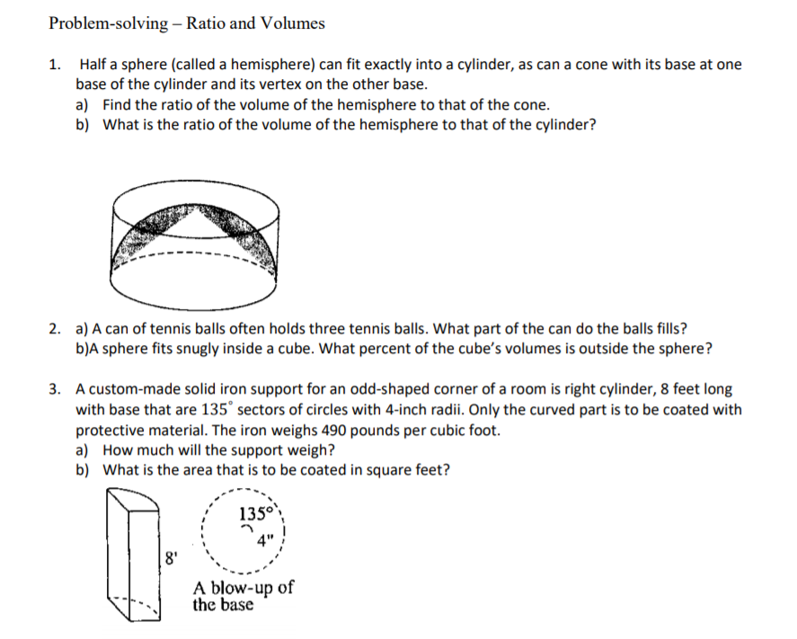 Volume Of A Sphere Problems