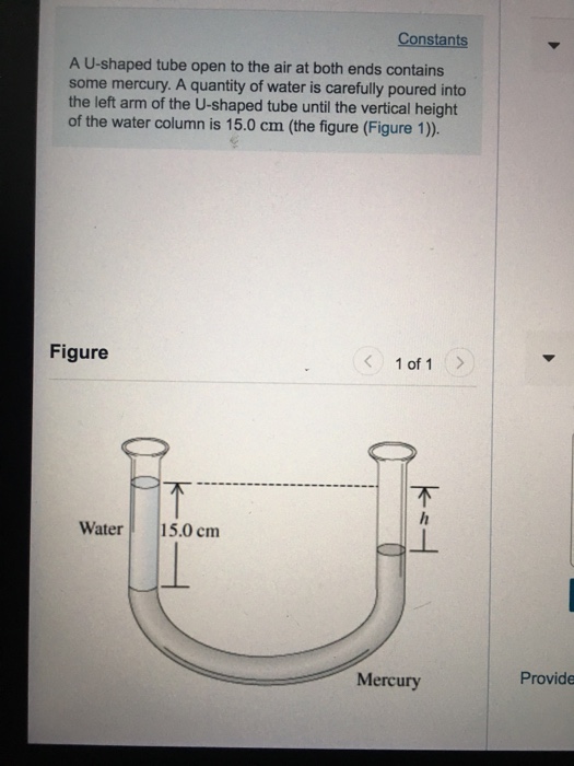 Solved Constants A U-shaped tube open to the air at both | Chegg.com