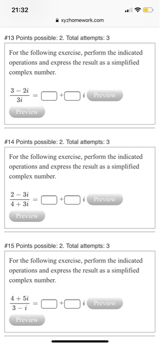Solved 21:32 9 xyzhomework.com #1 Points possible: 1 . Total | Chegg.com
