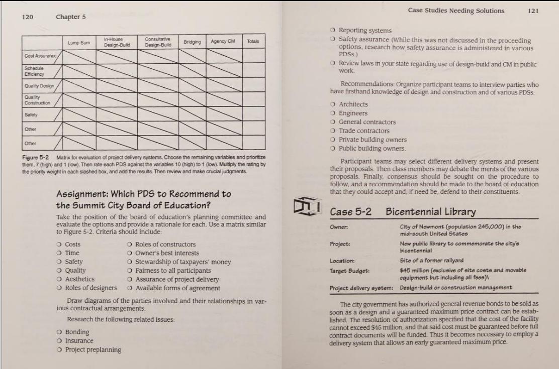 Solved 120 Chapter 5 121 Figure 5-2 Matrix for evaluation of | Chegg.com