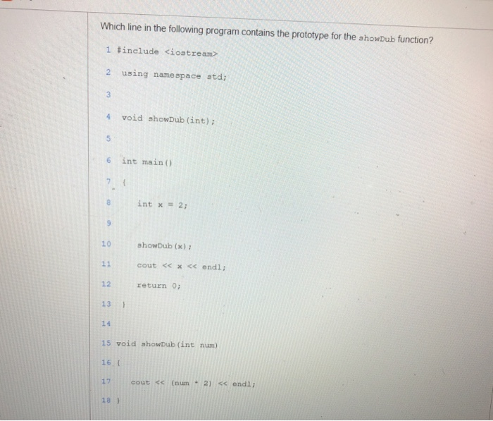 Solved Which line in the following program contains the | Chegg.com