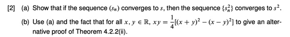 Solved 1 [2] (a) Show that if the sequence (Sn) converges to | Chegg.com