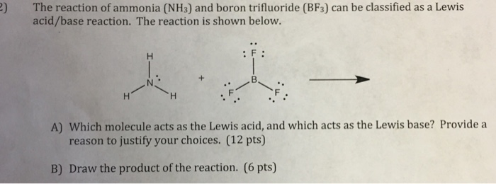 Solved ) The reaction of ammonia (NH3) and boron trifluoride | Chegg.com