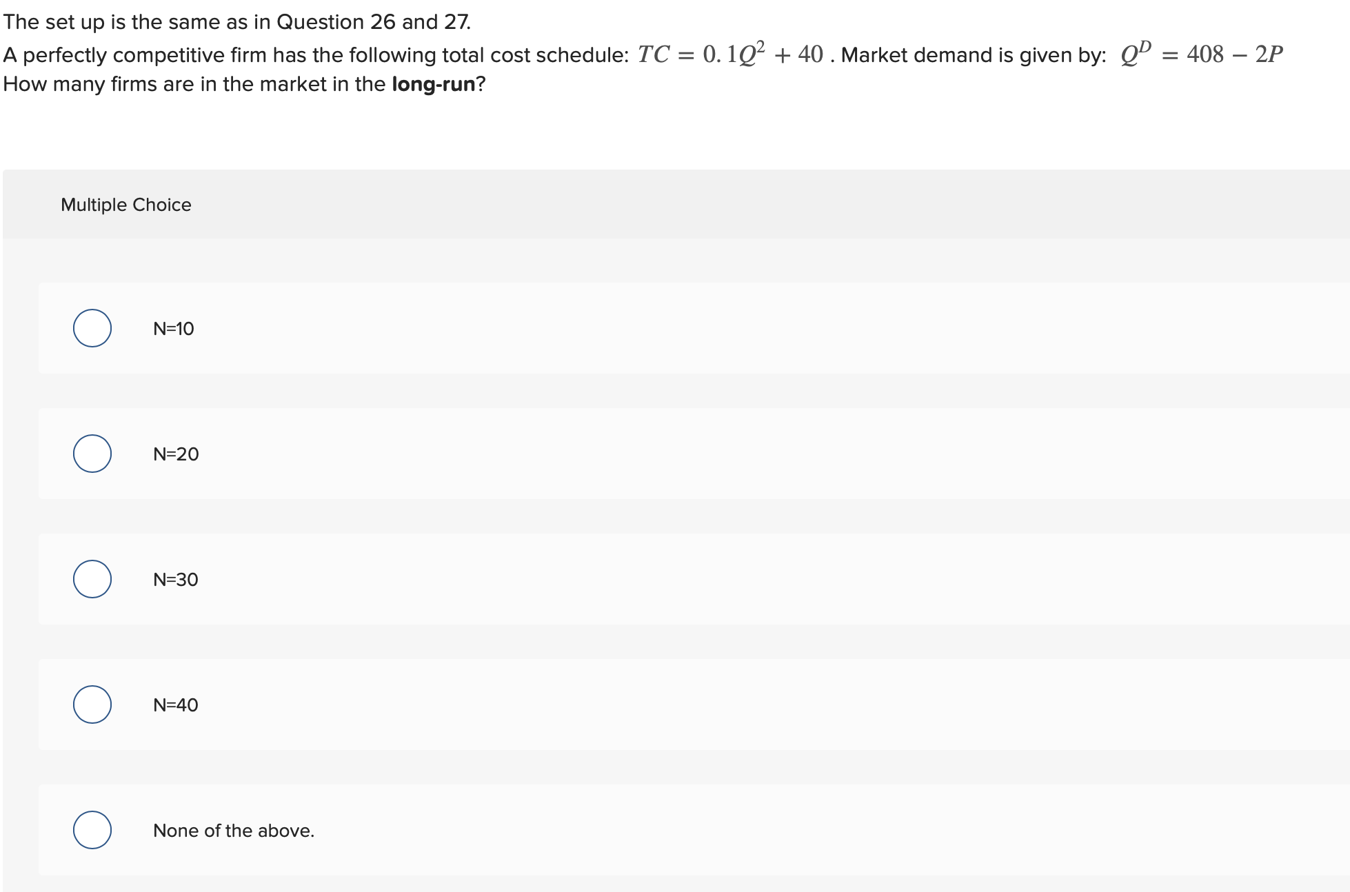 Solved The set up is the same as in Question 26 ﻿and 27.A | Chegg.com
