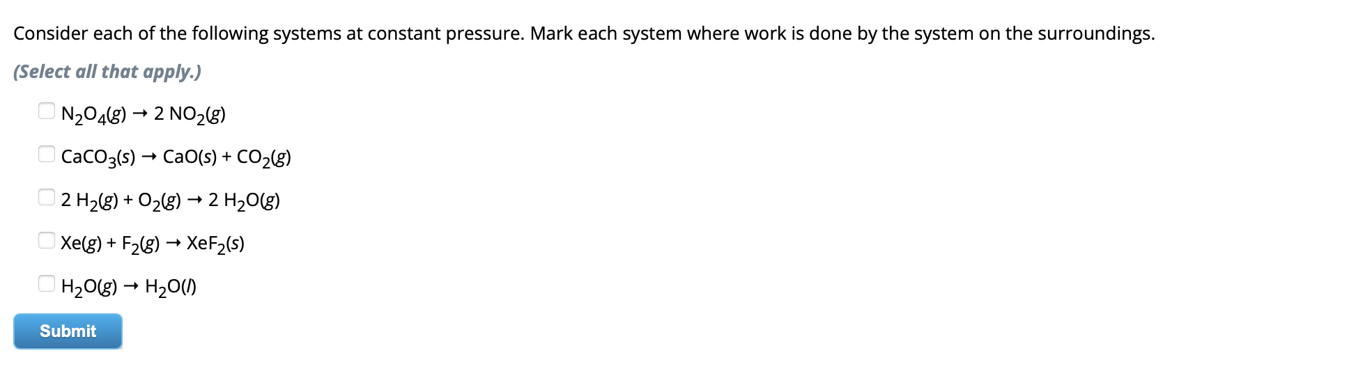 Solved Consider each of the following systems at constant | Chegg.com