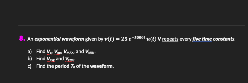 Solved 8. An exponential waveform given by | Chegg.com