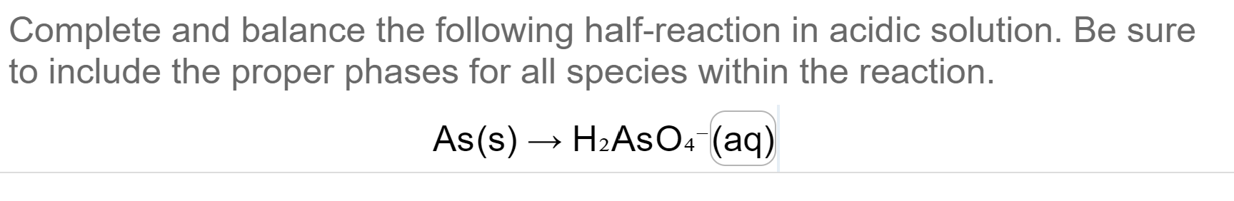Solved Complete and balance the following half-reaction in | Chegg.com Solved Complete and balance the following half-reaction in | Chegg.com