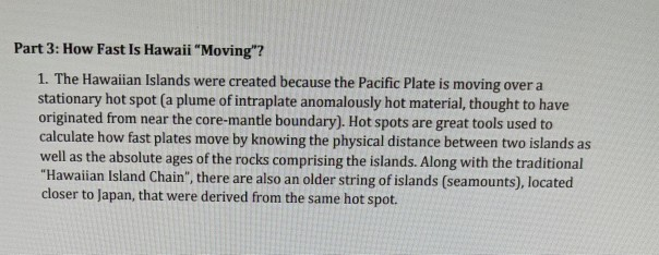 Solved Part 3: How Fast Is Hawaii "Moving"? 1. The Hawaiian | Chegg.com