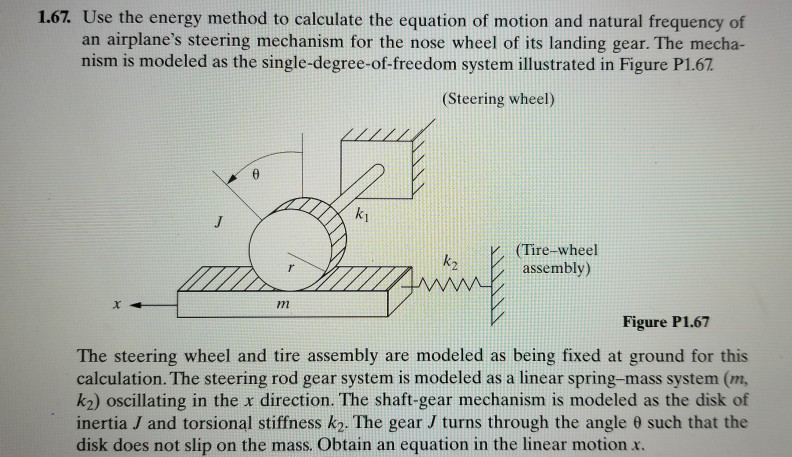Solved 1.67. Use the energy method to calculate the equation | Chegg.com