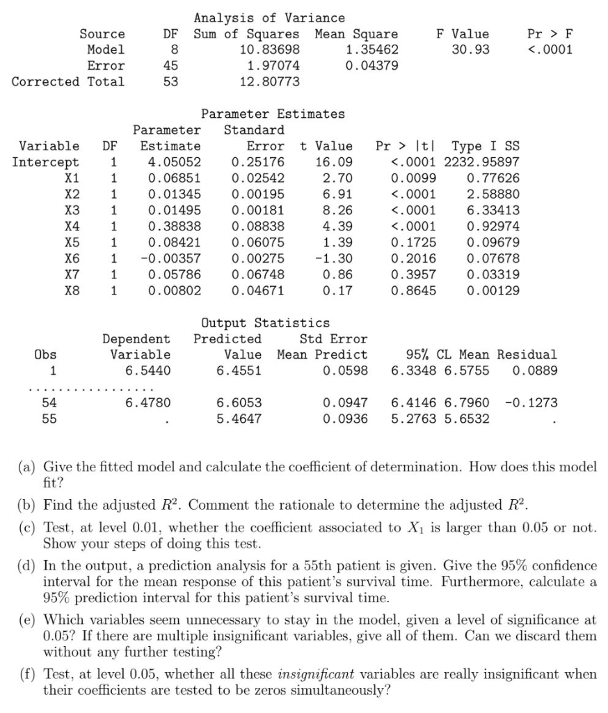 Solved Analysis of Variance F Value Source DF Sum of Squares | Chegg.com