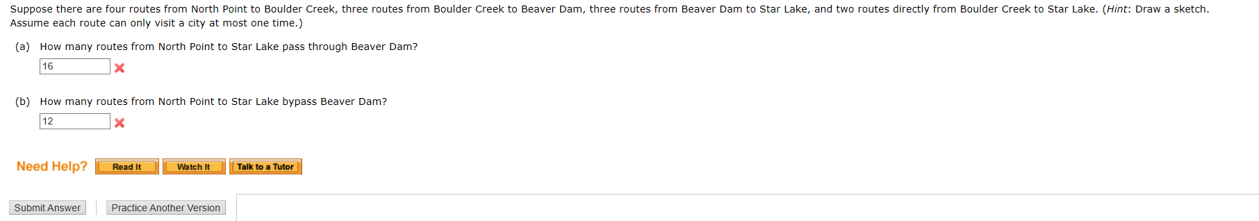 Solved Suppose there are four routes from North Point to | Chegg.com