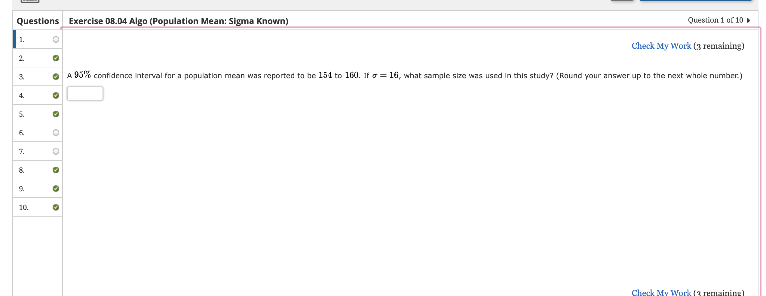 Solved Exercise 08.04 Algo (Population Mean: Sigma Known) | Chegg.com