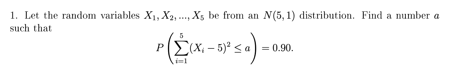 Solved Let the random variables x1,x2,dots,x5 be ﻿from | Chegg.com