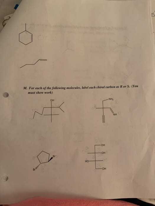 Solved L. For each of the following molecules, star each | Chegg.com