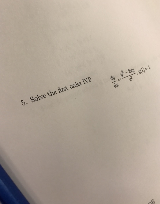Solved 5. Solve the first order IVP | Chegg.com