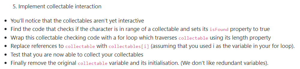 5. Implement collectable interaction - You'll notice | Chegg.com
