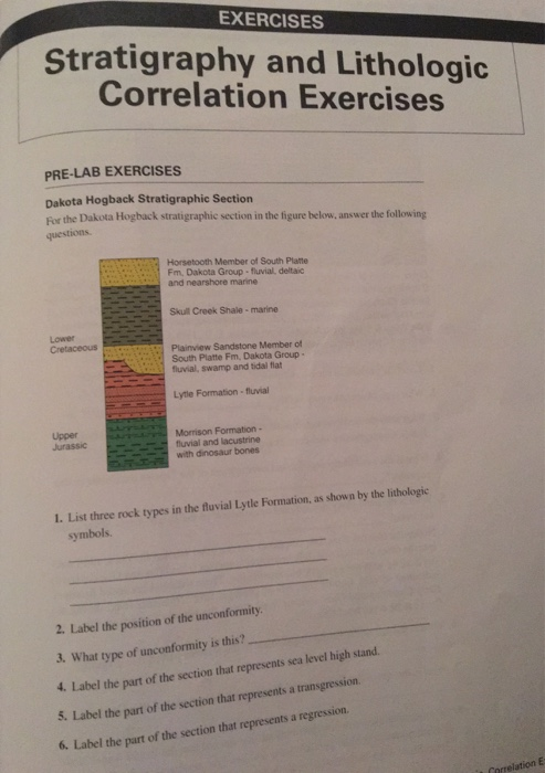 Solved EXERCISES Stratigraphy and Lithologic Correlation | Chegg.com