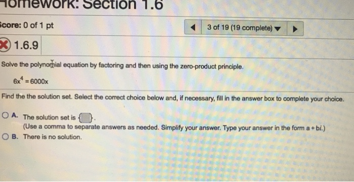 Solved Omework Section 1 6 Core 0 Of 1 Pt 31 6 9 Solve The
