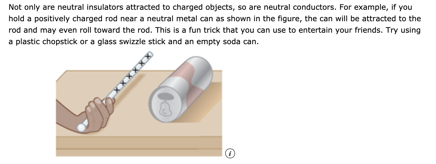 Solved Not only are neutral insulators attracted to charged | Chegg.com