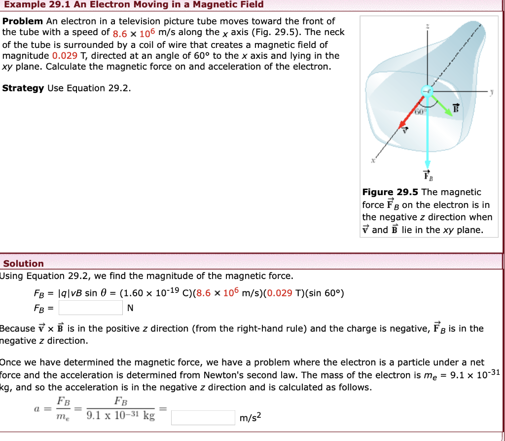 Solved Example 29.1 An Electron Moving in a Magnetic Field | Chegg.com