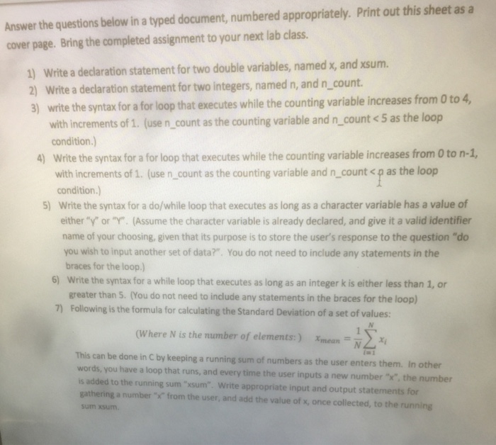 Solved Answer the questions below in a typed document, | Chegg.com