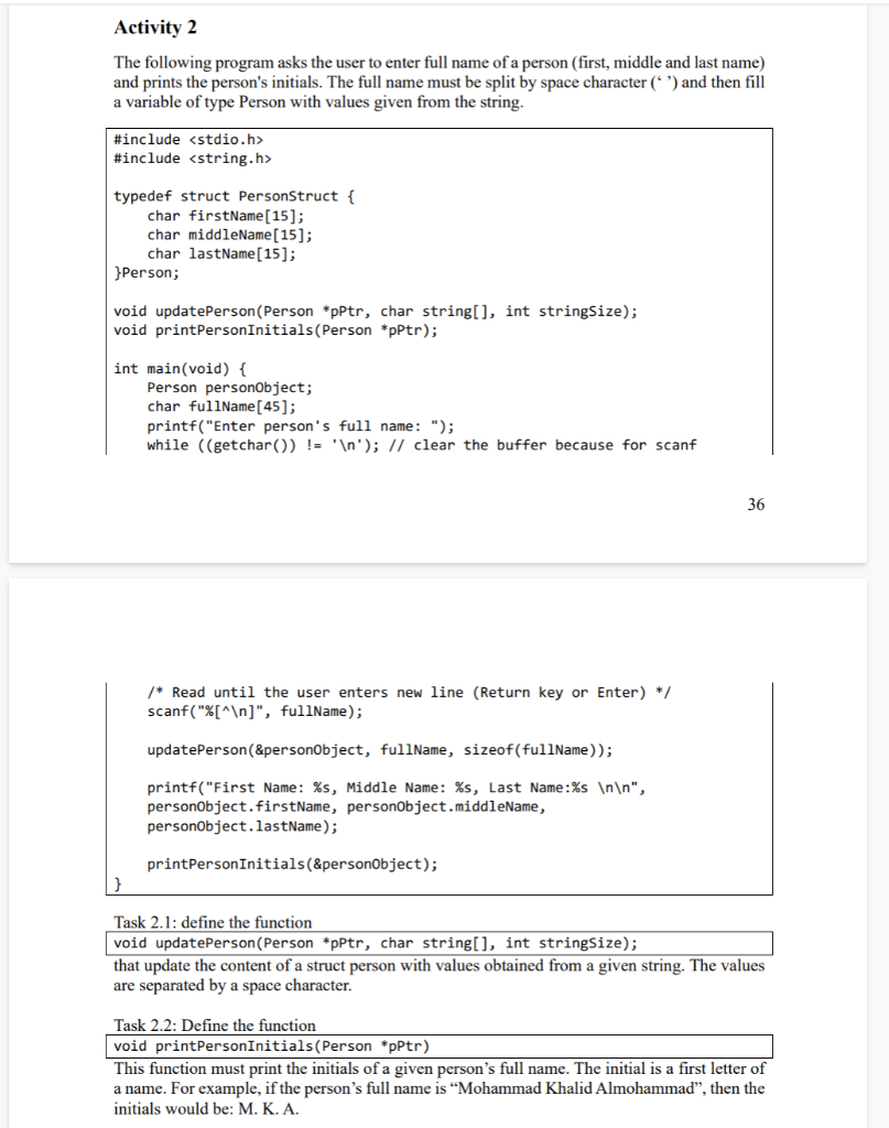Solved The following program asks the user to enter full | Chegg.com